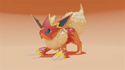 Archivo Stl Flareon Flamedramon Fan Art 🎨・modelo Para Descargar Y