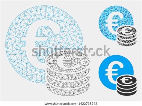 Mesh Euro Coin Stack Model Triangle Stock Vector Royalty Free 1422738242 Shutterstock