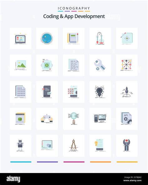 Creative Coding And App Development 25 Flat Icon Pack Such As Flask Testing Internet