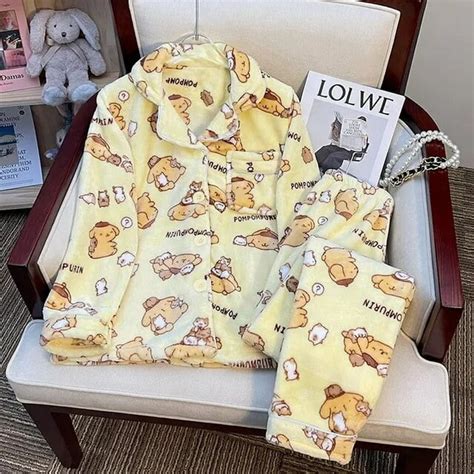 Cinnamoroll Pachacco Winter Pajamas Pants Women Sanrio Pompompurin