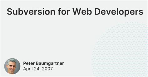 Subversion For Web Developers Lincoln Loop