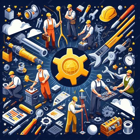 A Poster With A Group Of People Working In A Circle With A Yellow