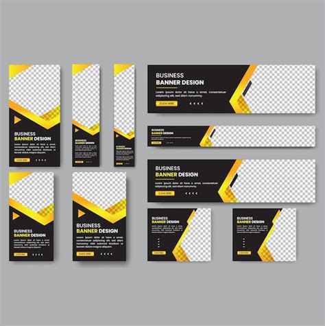 Premium Vector Abstract Banner Design Web Template Set Horizontal Header Web Banner Modern