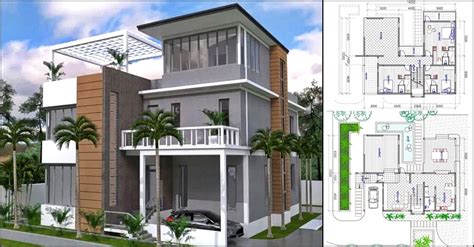 แบบบ้านสองชั้นสไตล์โมเดิร์น 3 ห้องนอน 4 ห้องน้ำ พร้อมเฉลียงกว้างหลัง