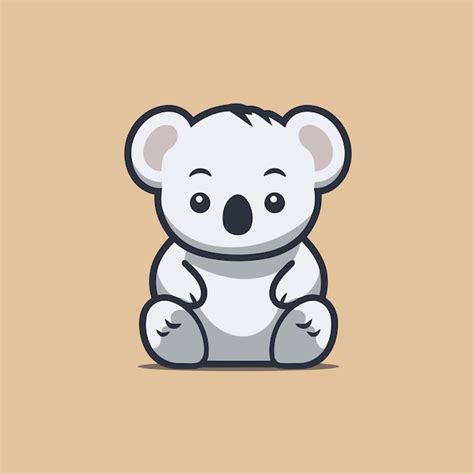 Милый коала векторная иллюстрация Милый мультфильмный персонаж коала Премиум Ai