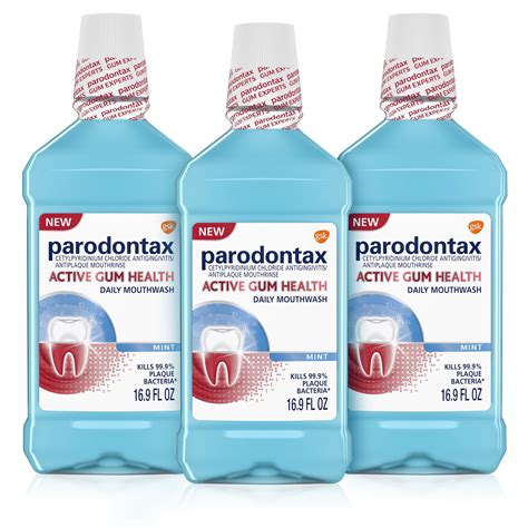 Parodontax Active Gum Health Mouthwash Mint 3X16 9 Fl Oz Walmart