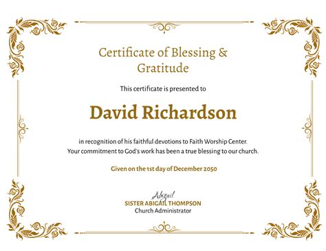 Free Printable Religious Appreciation Certificates