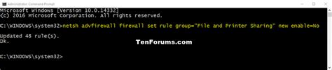 Turn On Or Off File And Printer Sharing In Windows 10 Tutorials