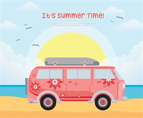 Hippie Bus Vector Vector Art And Graphics