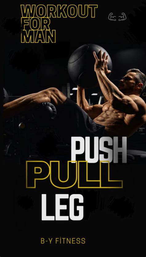 12 Week Push Pull Leg Fitness Program For Men Fitness Ebook Template