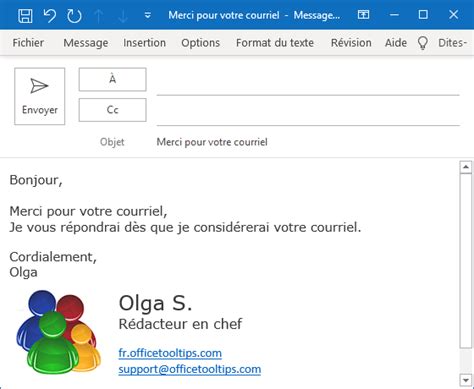 Comment répondre rapidement à laide de linsertion automatique dans Outlook Microsoft Outlook