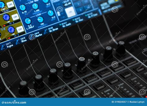 Closeup Of Sound Control Panel Stock Image Image Of Electrical