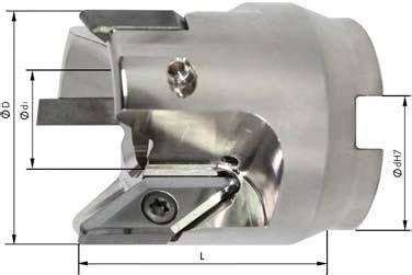 Głowica frez nasadzana 90 do alum 3 ostrz z chłodz wewn D50mm do