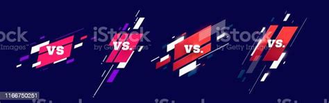 스포츠와 싸움 경쟁에 대한 문자 대 로고 를 설정합니다 Mma 전투 대 경기 간단한 그래픽 요소와 경쟁 게임 개념 블루 어두운