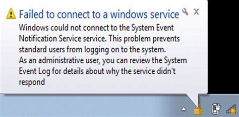 Cara Mengatasi Error Windows Could Not Connect To The System Event Notification Service Service