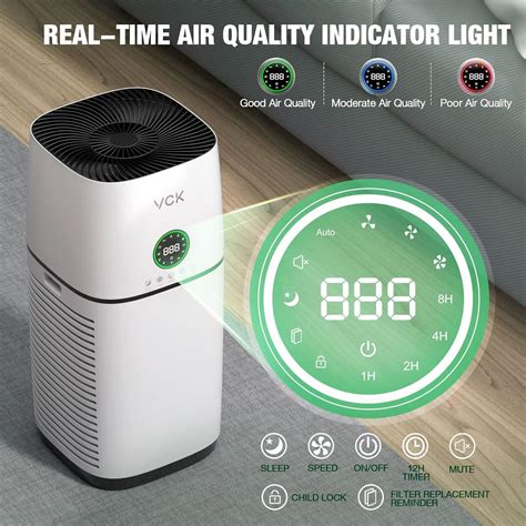 Vck Purificador De Aire Con Filtro H14 True Hepa Y Monitor Pm25 Elimina
