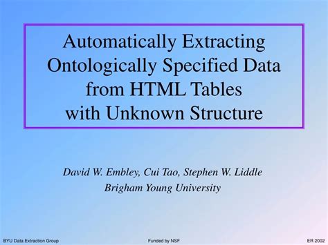 Ppt Automatically Extracting Ontologically Specified Data From Html