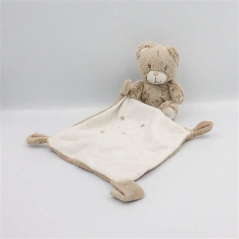 Doudou Ours Marron Beige Blanc Mouchoir Mon Doudou TEX