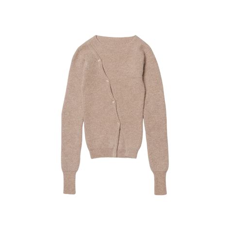 W 자크뮈스 라 마이유 포 어시메트릭 가디건 라이트 베이지 Jacquemus Kream