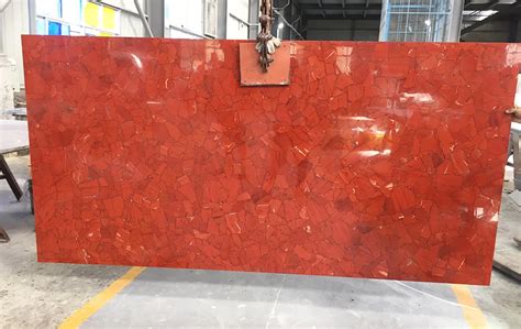 Red Semi Precious Stone Slab Ruby Slab Manufacturer China Red