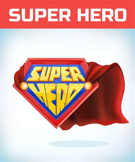 Superhero Sign Super Hero Shield Isolated On Blue Background Vector