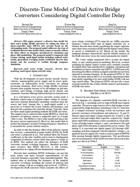 Discrete Time Model Of Dual Active Bridge Converters Considering