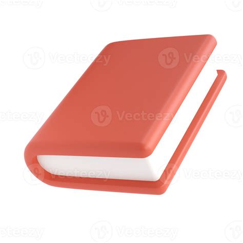 3d Red Cute Empty Notepad Book Stationery For School Isolated