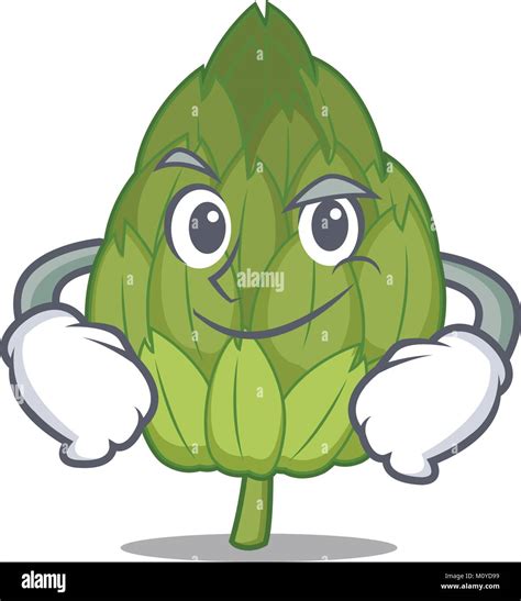 Smirking Artichoke Character Cartoon Style Stock Vector Image And Art Alamy