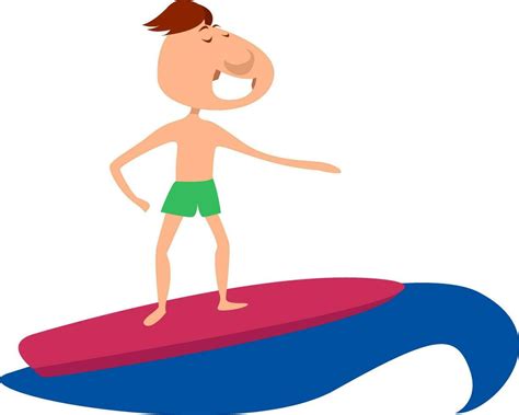 Chico Surf Ilustración Vector En Blanco Antecedentes 35417552 Vector