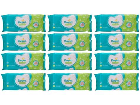 Kit Lenço Umedecido Pampers Aroma De Aloe Vera 576 Unidades Lenço