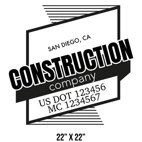 Company Name Truck Decal With 2 Regulation Lines Usdot Set Of 2