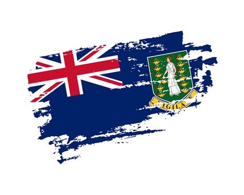 Premium Vector Hand Painted British Virgin Islands Grunge Brush Style Flag On Solid Background