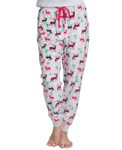 Muk Luks Womens Plus Size Printed Fleece Pajama Pants
