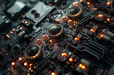 Closeup Image Of A Colorful And Modern Electronic Circuit Board Premium Ai Generated Image