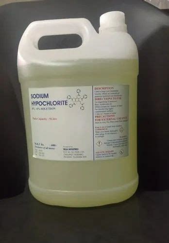 Sodium Hypochlorite 5 Litre At Rs 160 Bottle Naocl In Hyderabad Id