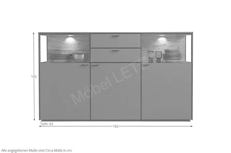 Sentino 3000 Sideboard 5265 Schiefergrau Eiche Rustico Von Venjakob