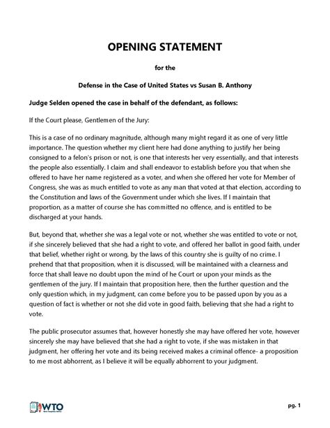 How To Write An Opening Statement 18 Best Examples