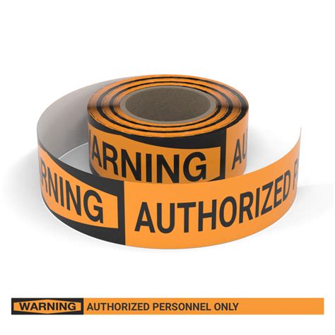 Warning Authorized Personnel Only Smart Stripe Inline Printed Floor