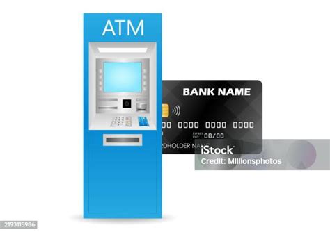신용 카드 Atm 카드 또는 직불 카드가 Atm 기계 카드 슬롯에 삽입됩니다 구매에 대한 스톡 벡터 아트 및 기타 이미지 구매 금융 기계류 Istock