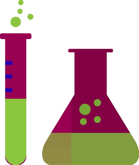 Green And Pink Beaker With Test Tube Vector Art At Vecteezy