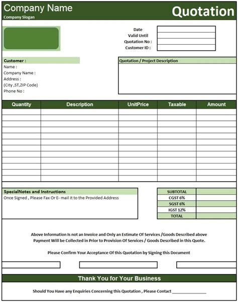 [download] 60 Quotation Format Quotation Templates In Excel Xls