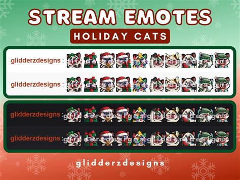 Cat Holiday Twitch Emote Pack Siamese Cat Twitch Emotes Etsy