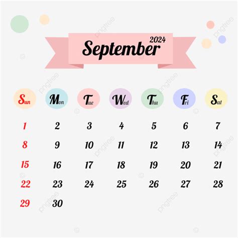 Calendario Septiembre 2024 Vector Png Dibujos Septiembre 2024