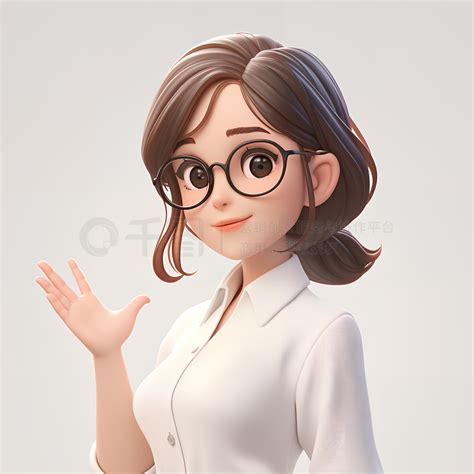 立体女教师3d卡通形象人物ip图片ai立体元素免费下载png格式2784像素编号69547798 千图网