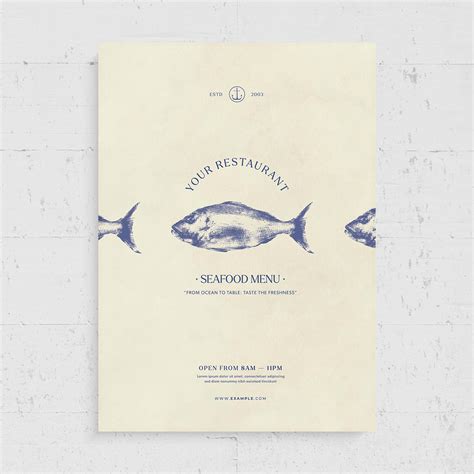 Rustic Seafood Menu Template Psd Brandpacks