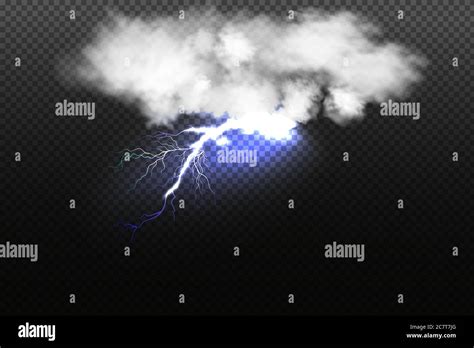 Sparkling Lightning On Black Background Bright Lighting Effects Stock