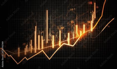 A Line Graph With A Dark Background And A Yellow Line Going Up The Side