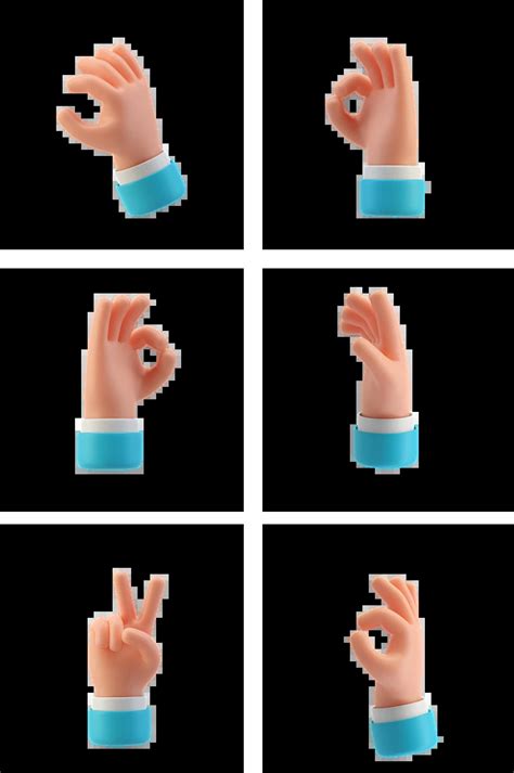 3d卡通小手式元素 花瓣网 3d卡通小手式元素 花瓣网