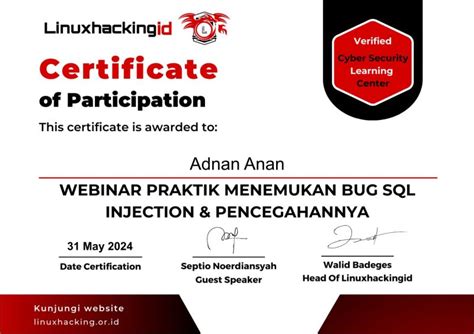 Adnan Anan On Linkedin Webinarexperience Cybersecurity Sqlinjection Linuxhackingindonesia…