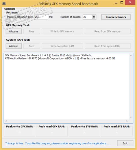 Gfx Memory Speed Benchmark скачать бесплатно Gfx Memory Speed